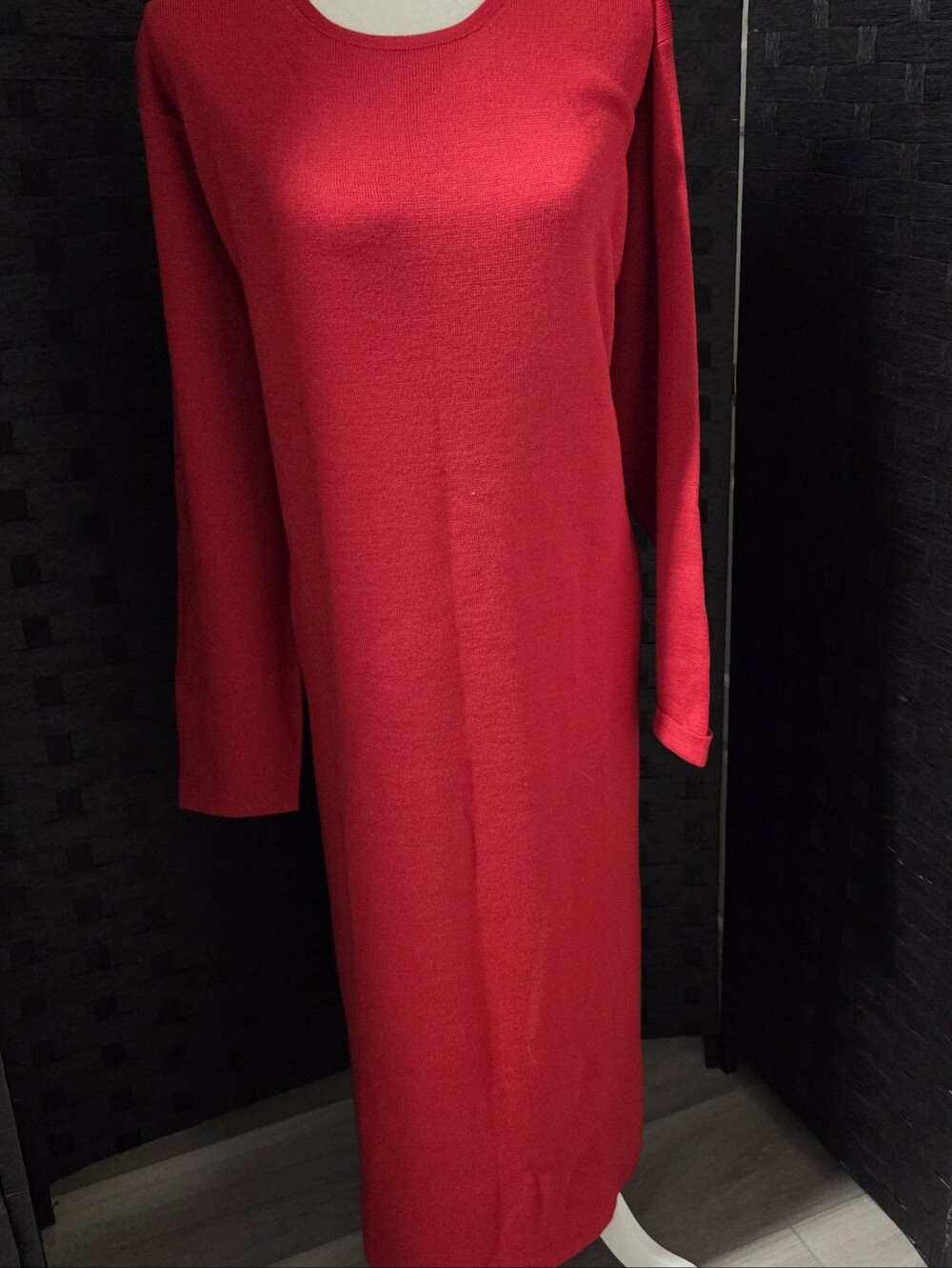 Vintage | Dresses | Vintage 99s Carol Patterson Knits Red Long Sleeve ...